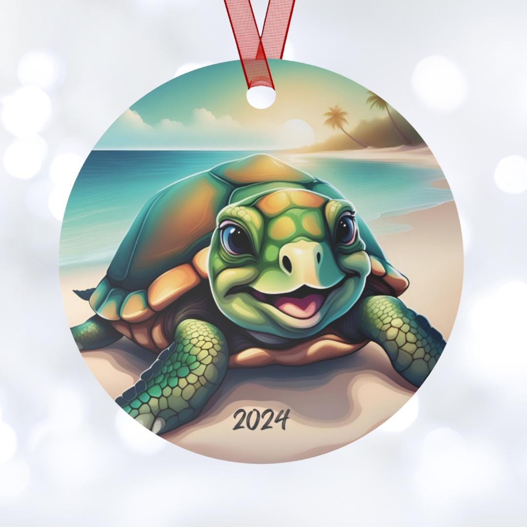 Turtle Christmas Ornament, Turtle Lover Gift, Sea Christmas Ornament ...