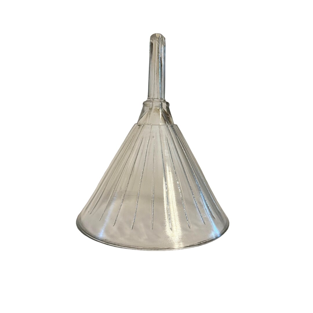 Vintage Apothecary Ribbed Glass Funnel – Mid-century Industrial Barware ...