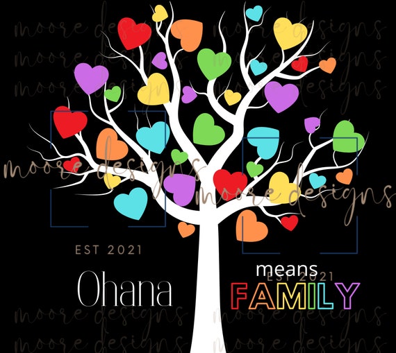 Ohana Means Family Rainbow Tree Sublimation Image Digital | Etsy