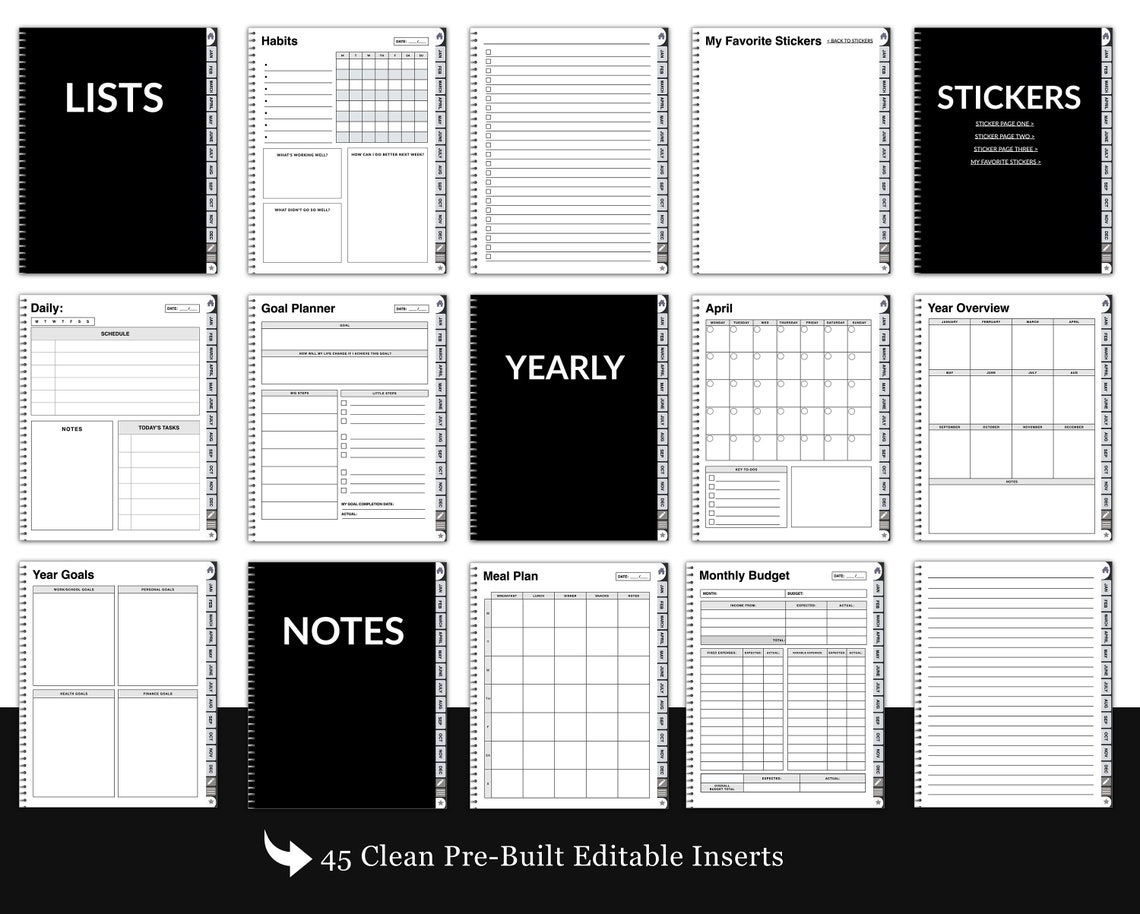Digital Planner Template Kit, Make Your Own Planner, Digital Planner ...