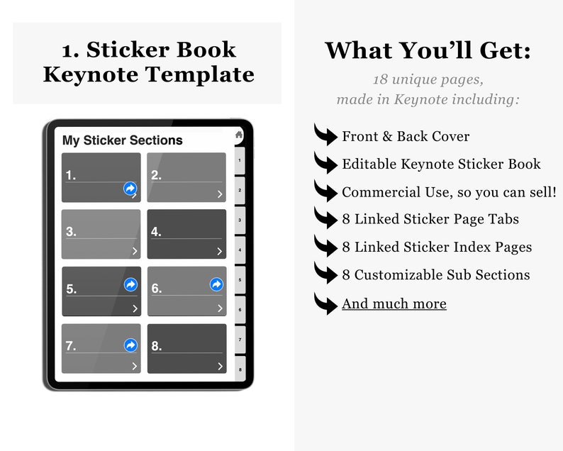 EDITABLE Sticker Book Commercial Use Digital Sticker Book | Etsy