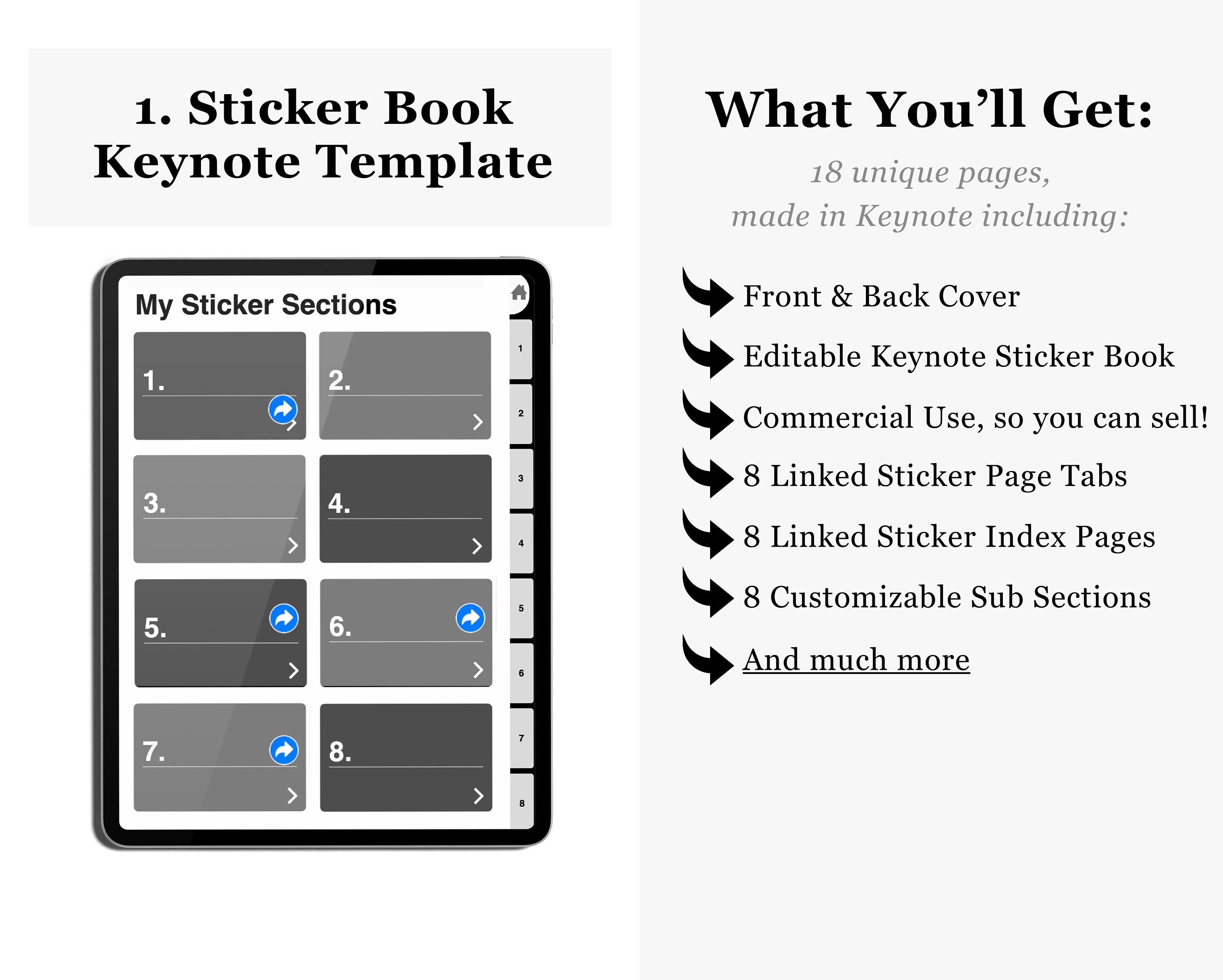 EDITABLE Sticker Book Commercial Use, Digital Sticker Book Template ...