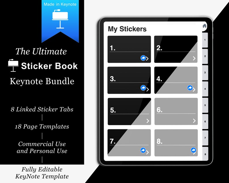 EDITABLE Sticker Book Commercial Use Digital Sticker Book - Etsy