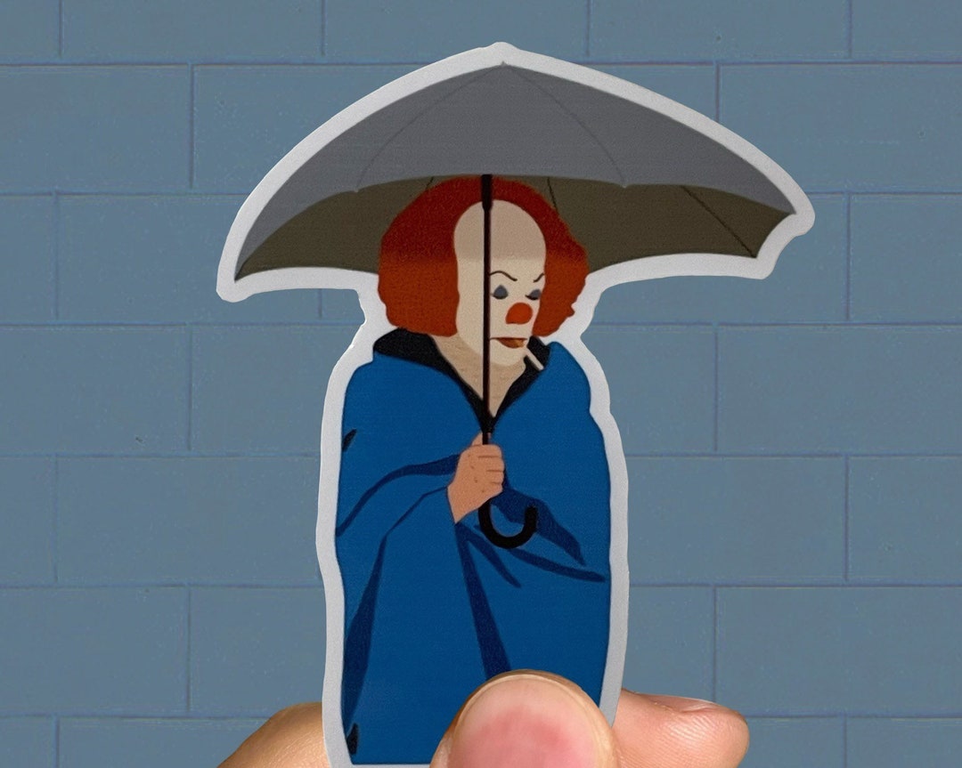 Tim Curry Pennywise Smoking A Cigarette Under Umbrella Funny - Etsy India