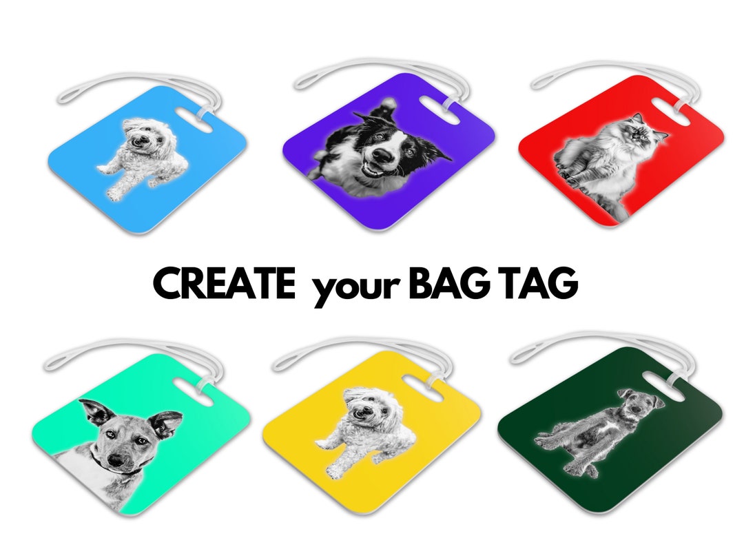 Personalized Pet Photo Luggage Tags | Custom Bag Tags, Unique Travel ...