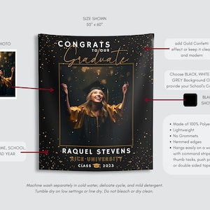 Custom Graduation Back Drop/wall Hanging Personalized With Grad or ...