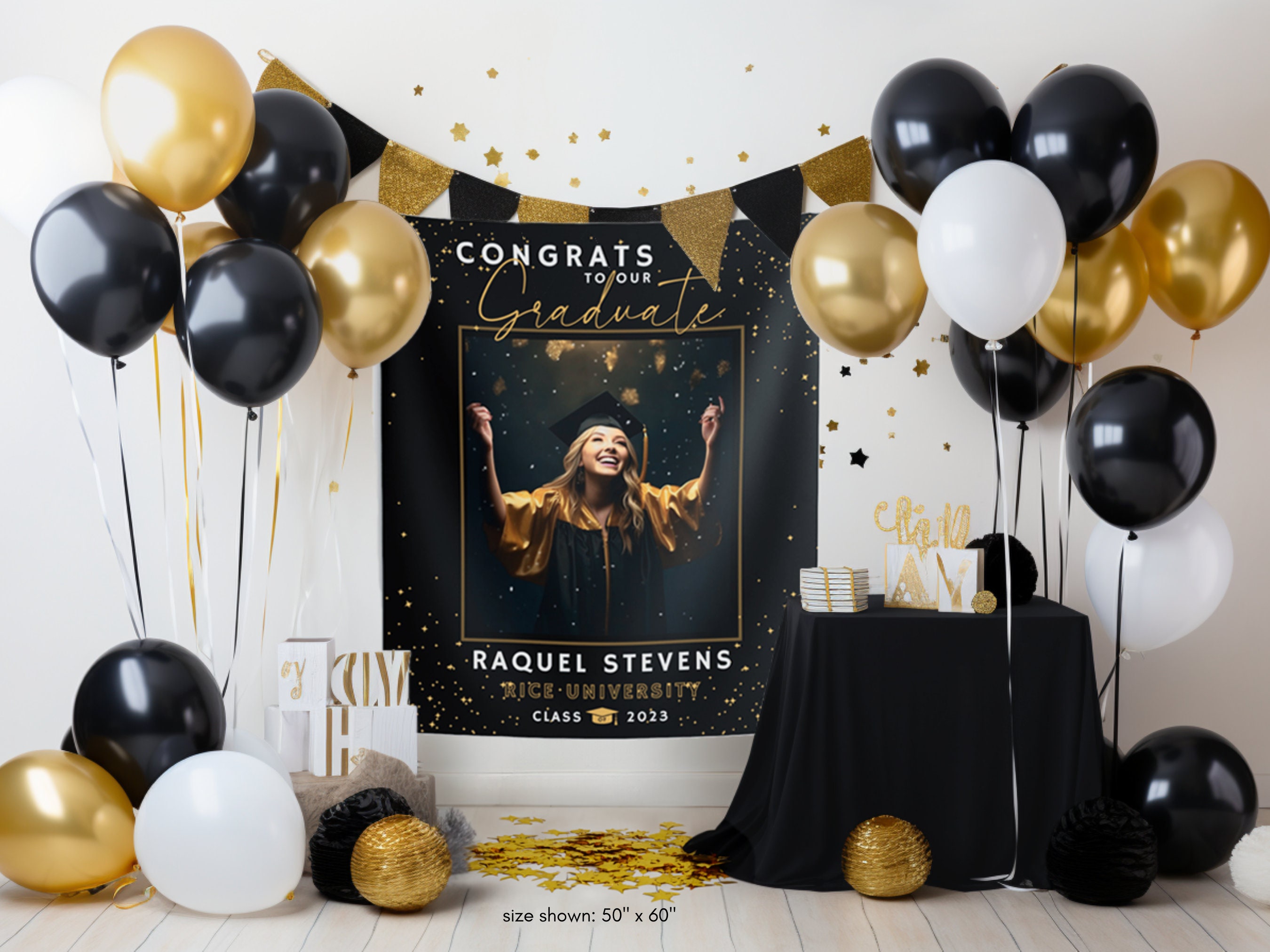 Custom Graduation Back Drop/wall Hanging Personalized With Grad or ...