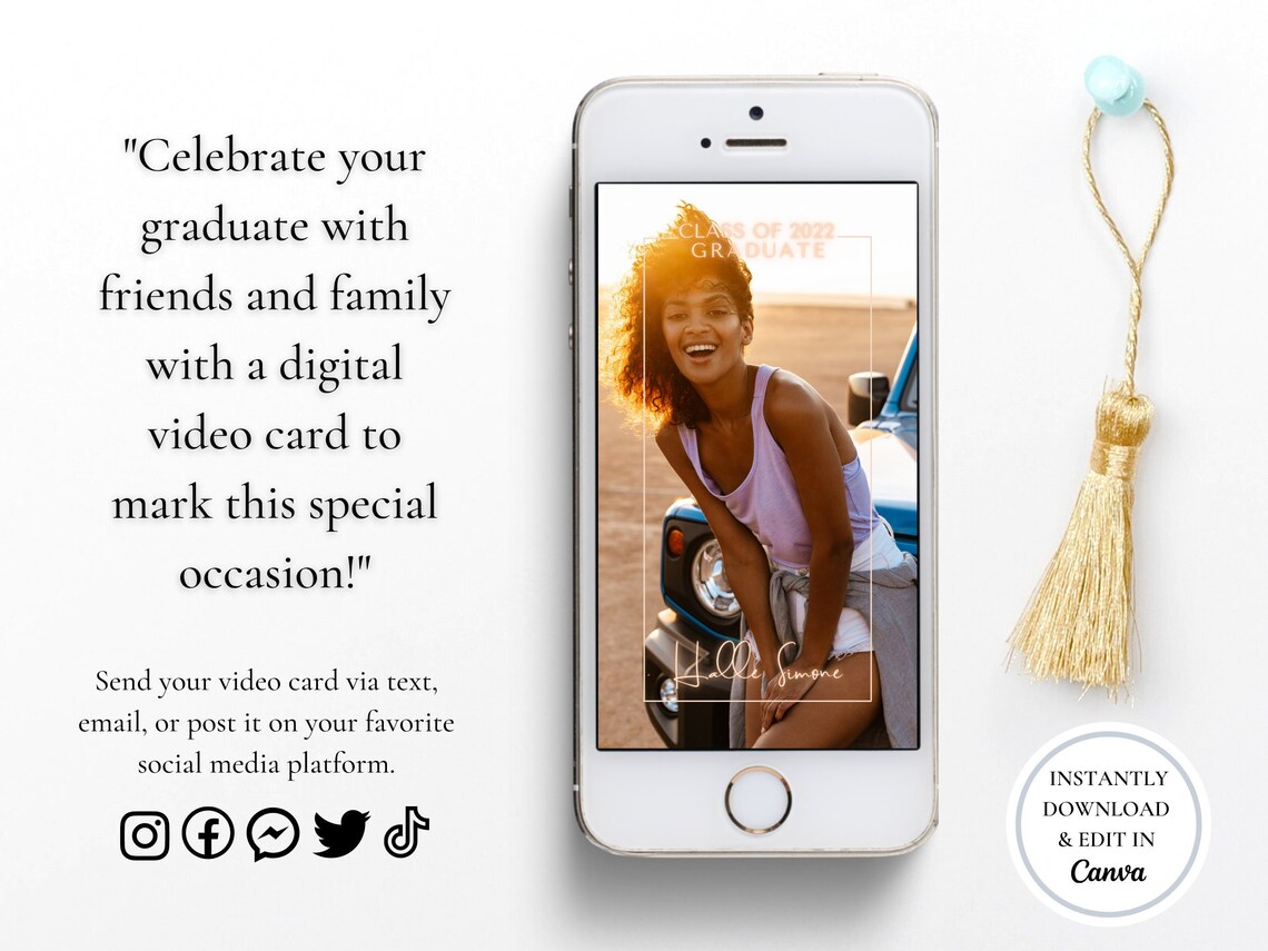 Graduation Announcement Video Ecard2023 Personalized Graduate - Etsy