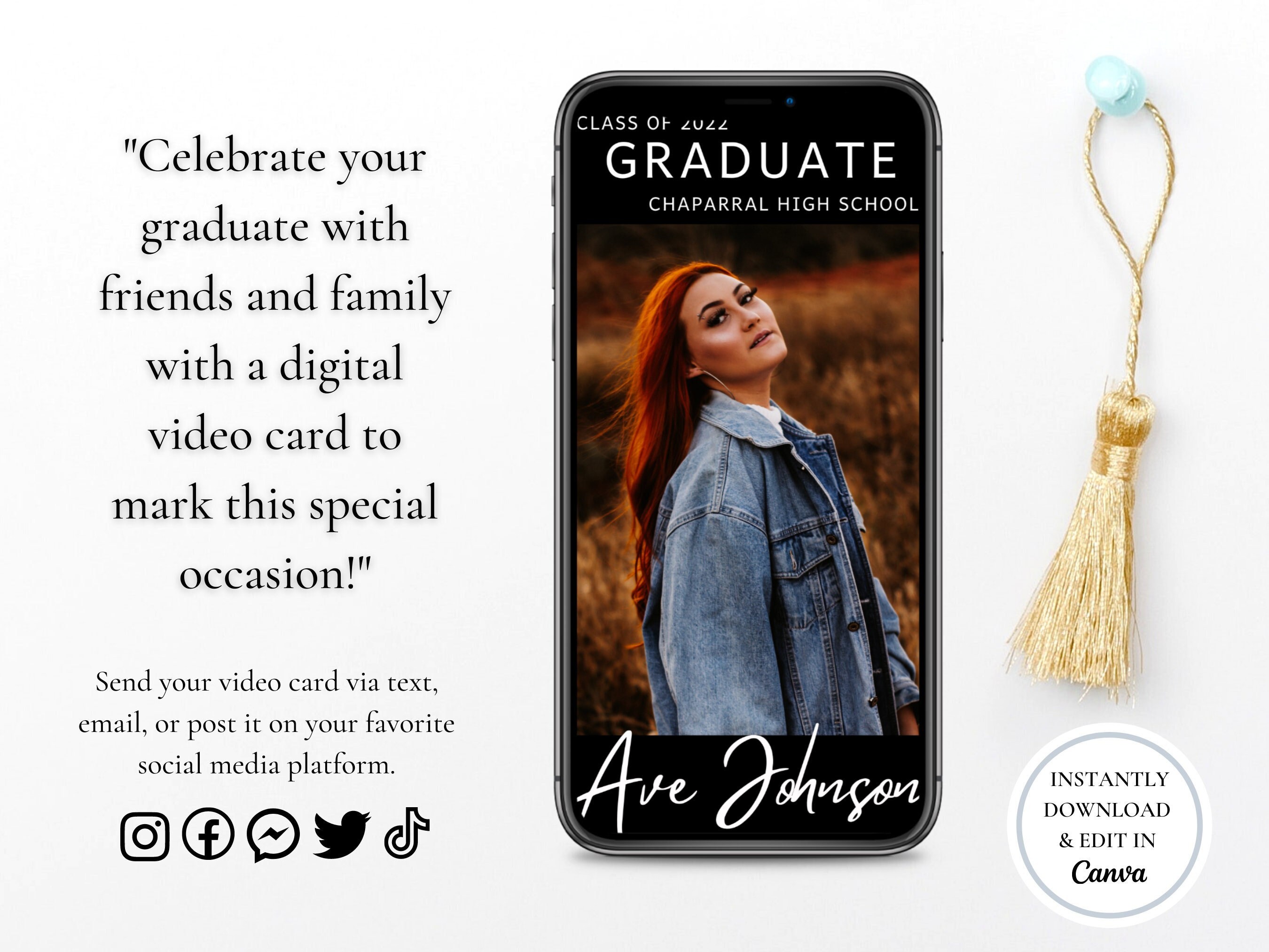 Graduation Announcement Video Ecard 2023 Personalized Graduate Digital ...