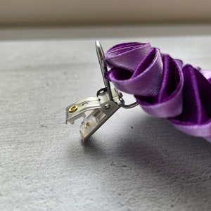 Violet Dog Show Ring Clip / Dog Show Number Holder / Satin Ribbon ...