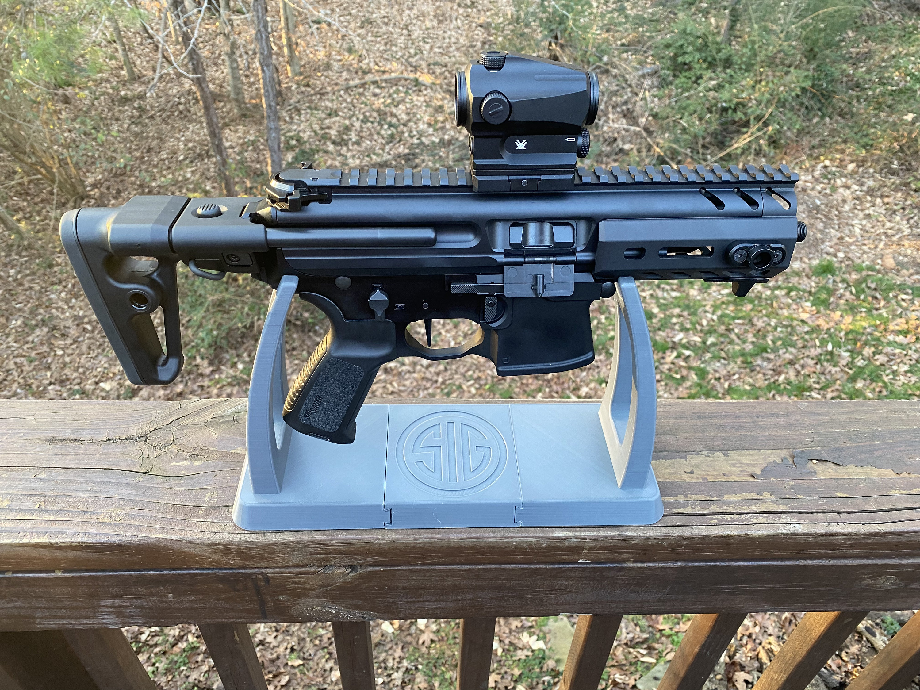 SBR Short Barrel Airsoft or Other Unit Stand Display MPX, MCX, Rattler ...