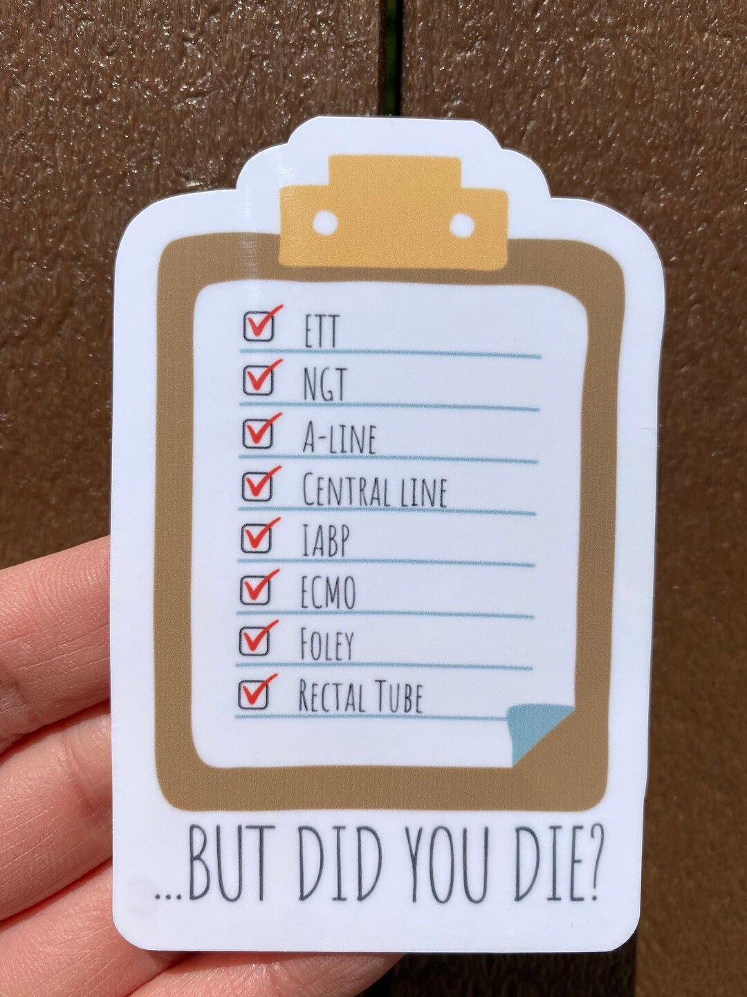 But Did You Die? Checklist Sticker (waterproof Vinyl) - Etsy