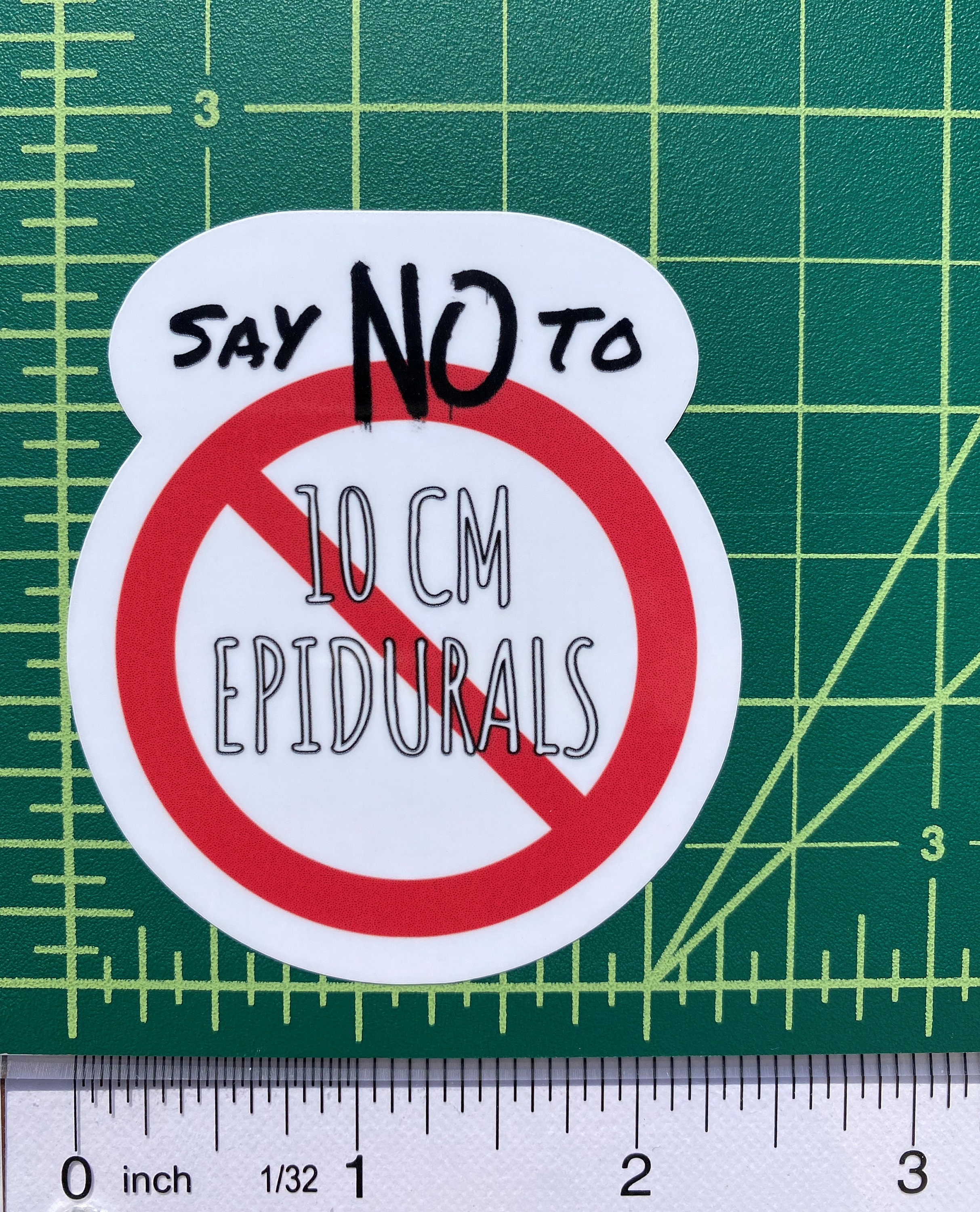 Say No Epidural Sticker waterproof Vinyl - Etsy