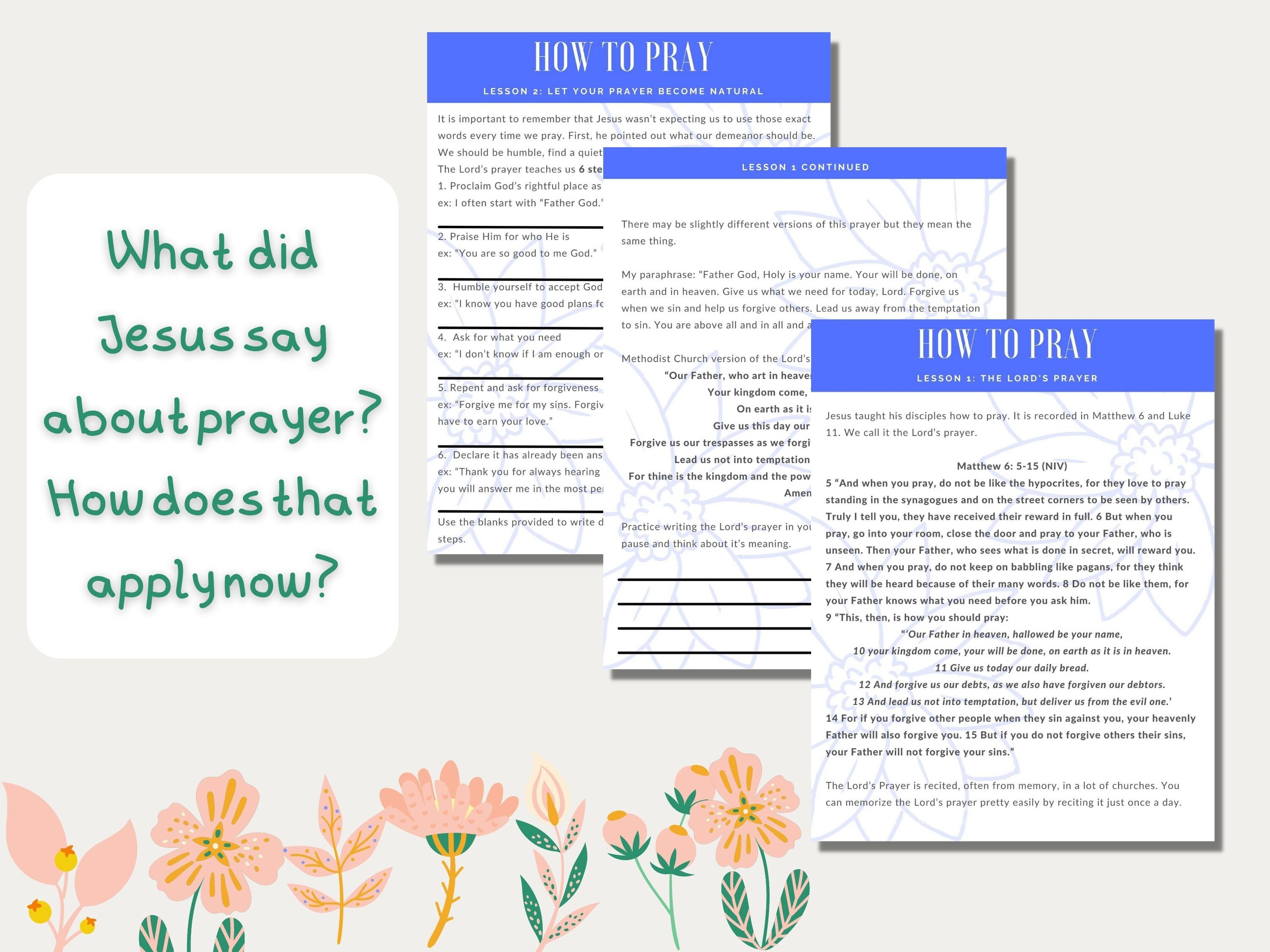 How to Pray: Prayer Guide - Etsy