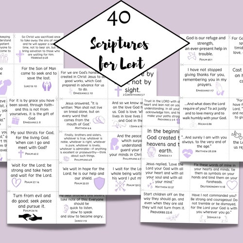 40 Lent Activity Cards Printable Cards for Lent Easter - Etsy