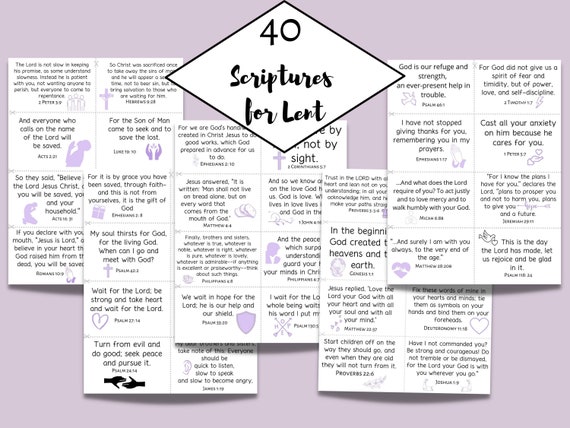 Scripture Cards for Lent | Etsy