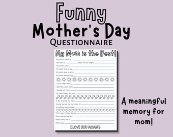 All About My Mom PDF Printable Mothers Day Worksheet for Kids Grandma ...