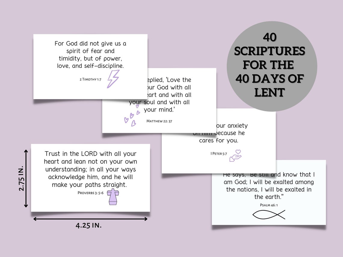 Scripture Cards for Lent - Etsy