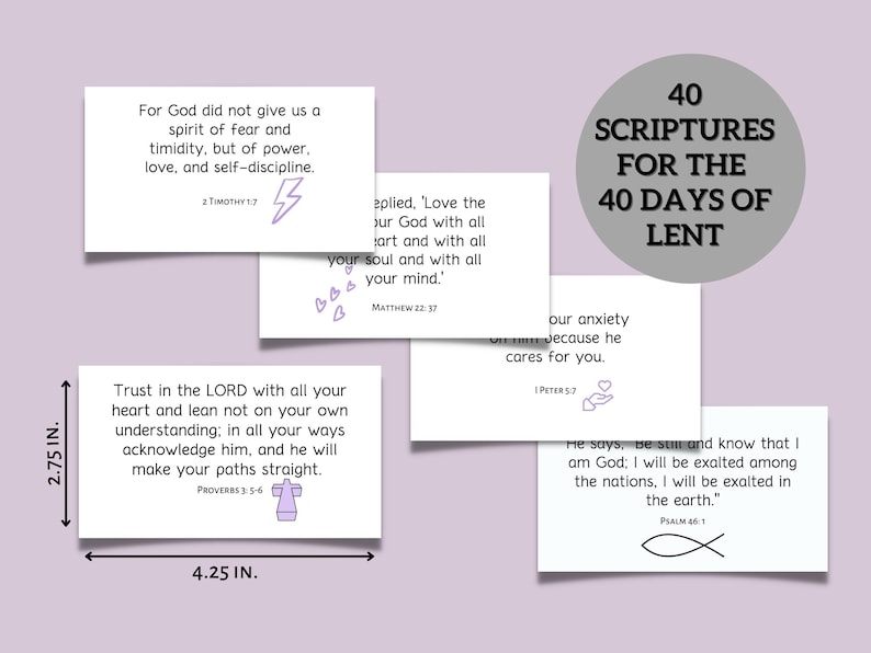 Scripture Cards for Lent - Etsy