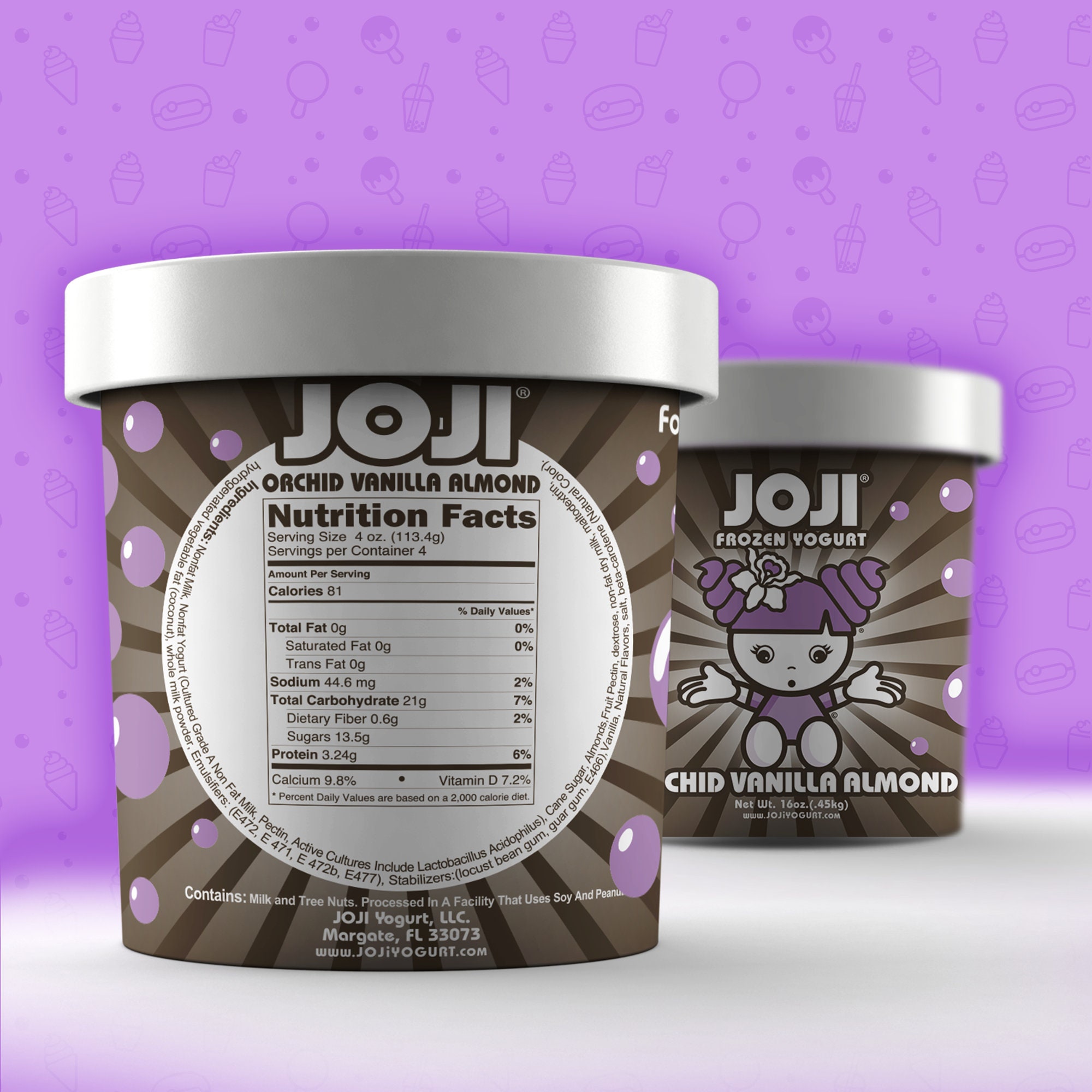 JOJI® Yogurt Pints of Orchid Vanilla Almond Fat-free Frozen Yogurt - Etsy