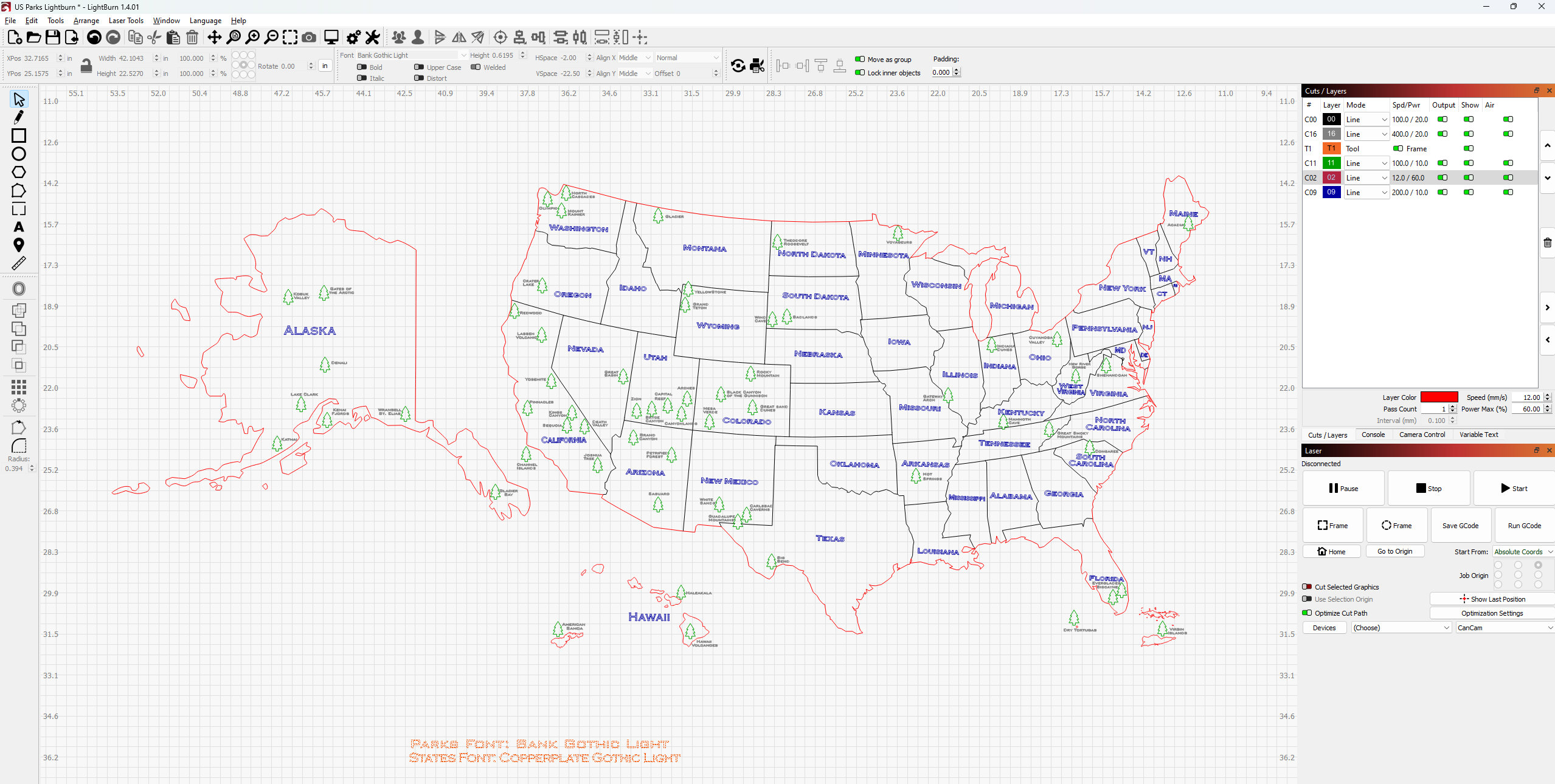 All United States National Parks Map (63 Parks) SVG, DXF, Adobe ...