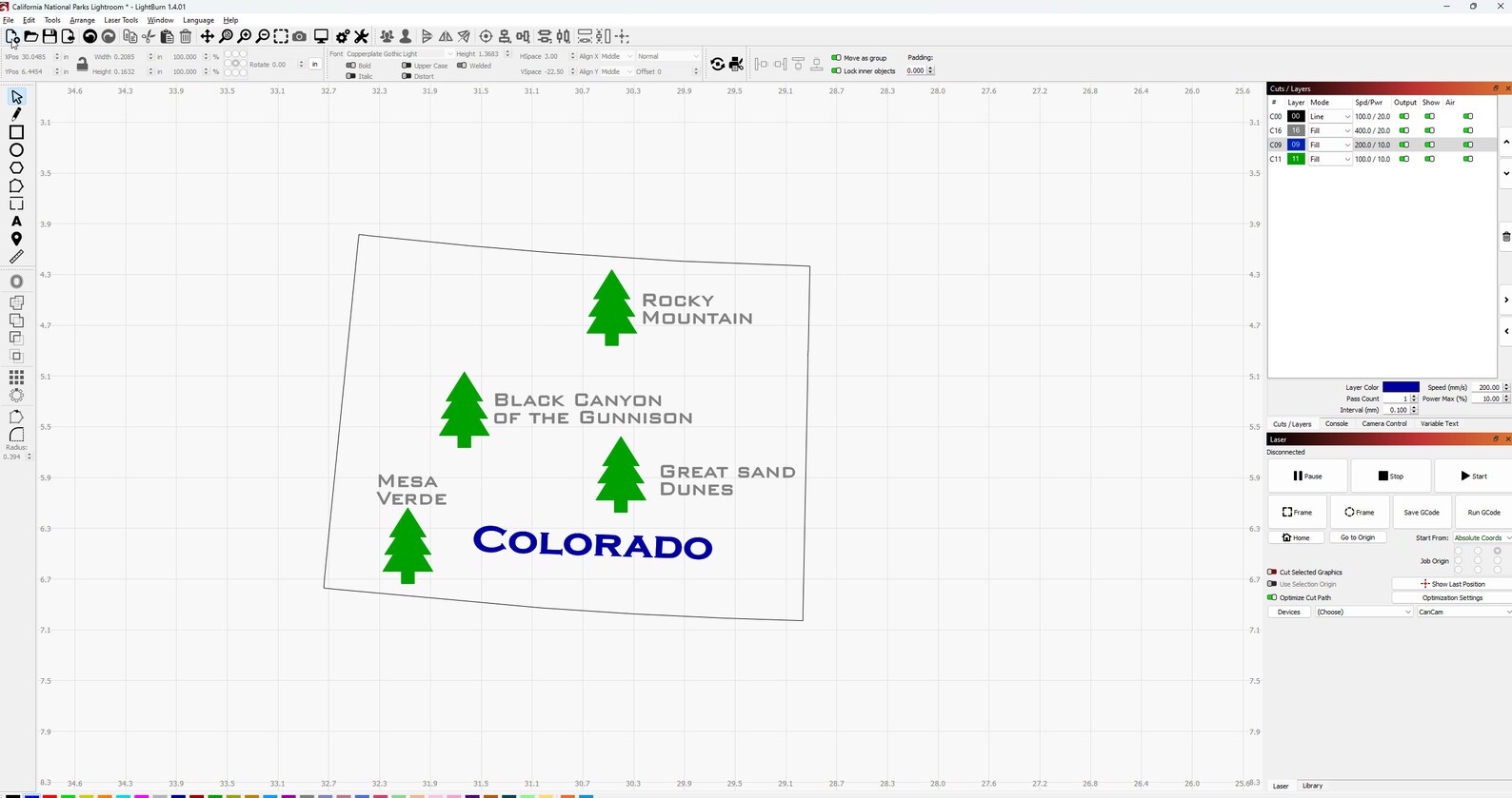 Colorado National Parks Map Svg, Dxf, Lightburn, Ai Digital Download - Etsy