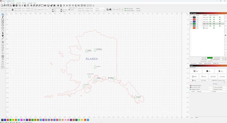 Alaska National Parks Map Svg, Dxf, Lightburn, Ai File - Etsy