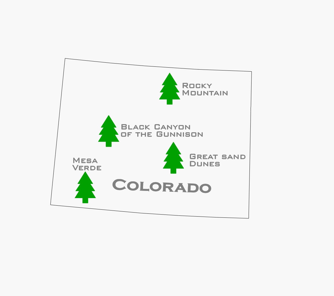 Colorado National Parks Map Svg, Dxf, Lightburn, Ai Digital Download - Etsy