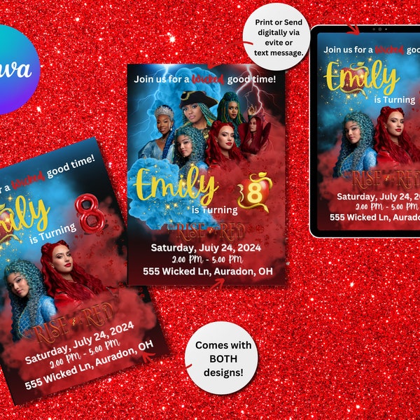 Descendants 4 Party Invitation - Etsy