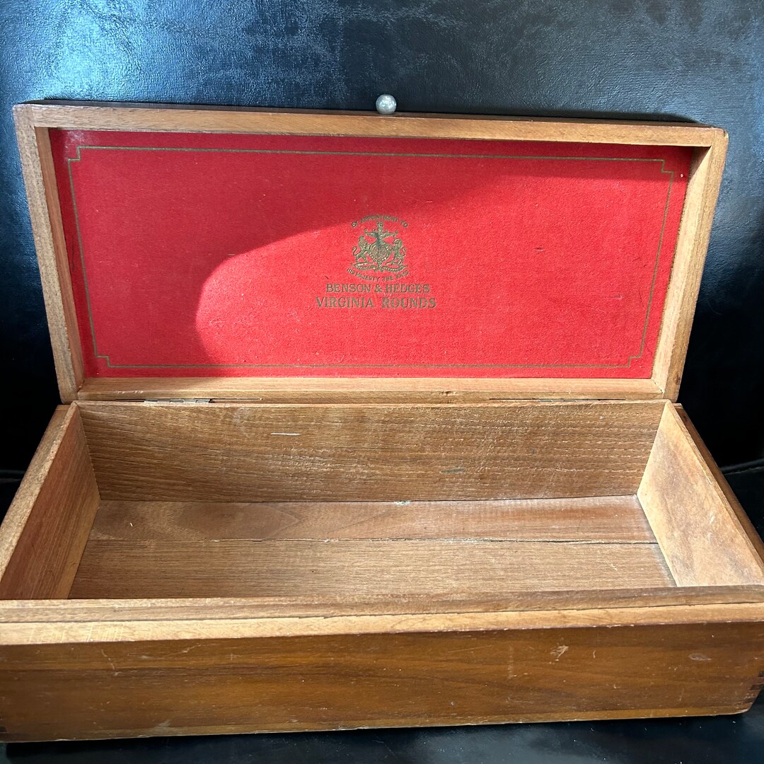 Vintage Benson and Hedges Virginia Rounds Wooden Storage or Jewelry Box ...