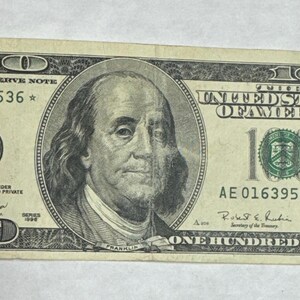 1996 100 Dollar Star Note, 1996 One Hundred Dollar Star Note Federal ...