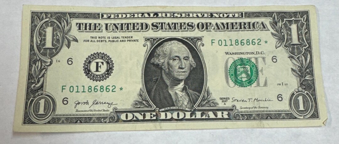 2017 A 1 Dollar Star Note, 2017 A One Dollar Star Note Federal Reserve ...