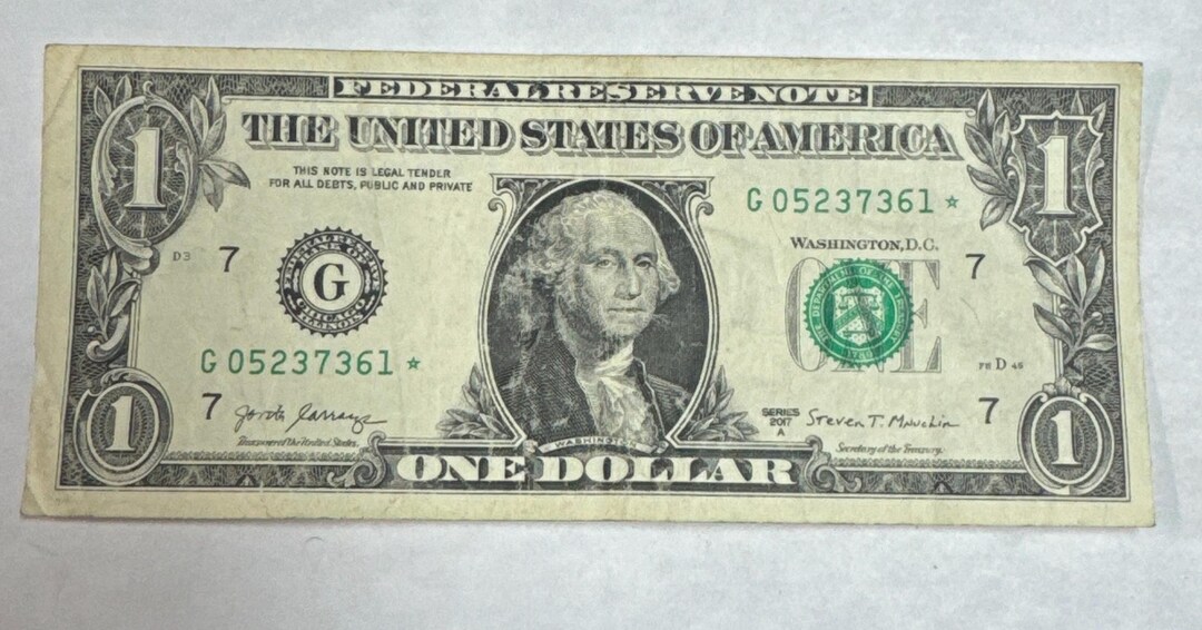 2017 A 1 Dollar Star Note, 2017 A One Dollar Star Note Federal Reserve ...