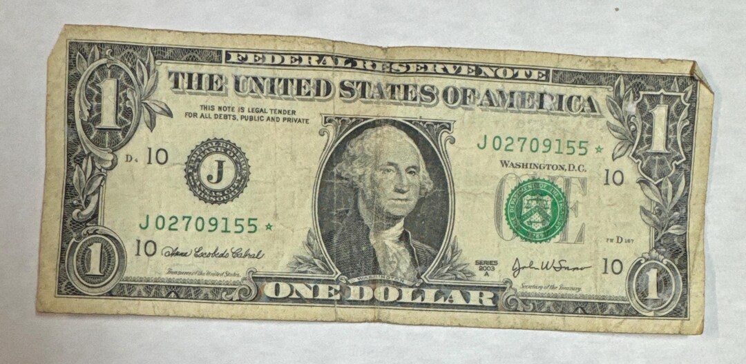 2003 A 1 Dollar Star Note, 2003 A One Dollar Star Note Federal Reserve ...