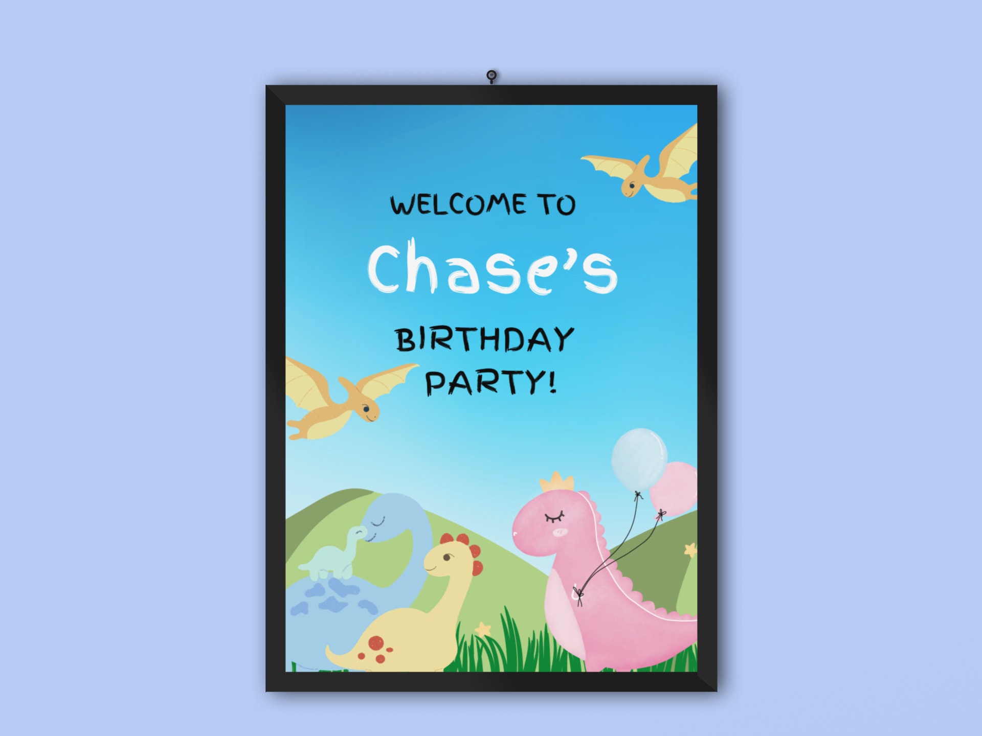 Editable Dinosaur Fun Party Sign - 24x36 - Etsy