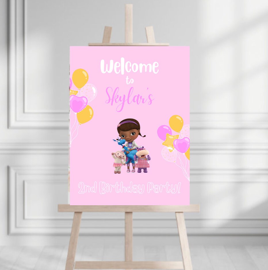 Editable Doc Mcstuffins & Friends Birthday Party Welcome Sign - Etsy