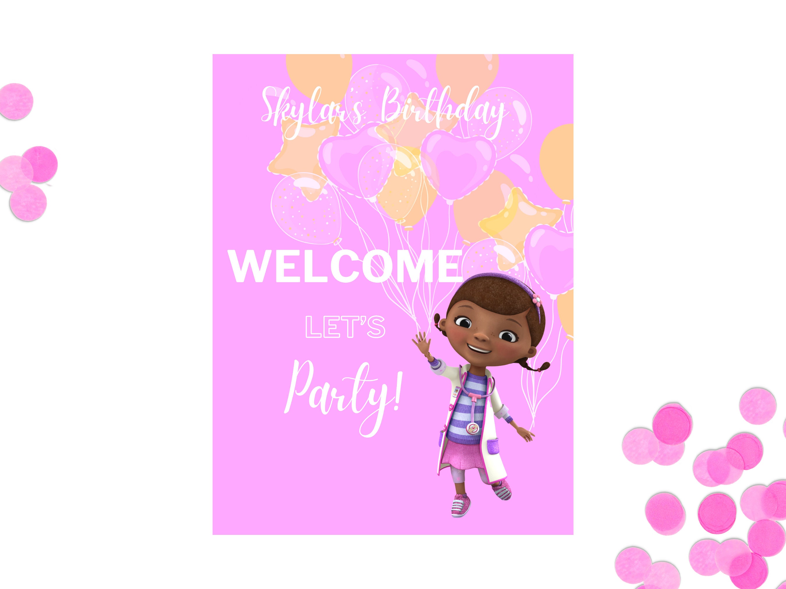 Editable Doc Mcstuffins Birthday Party Welcome Sign - Etsy