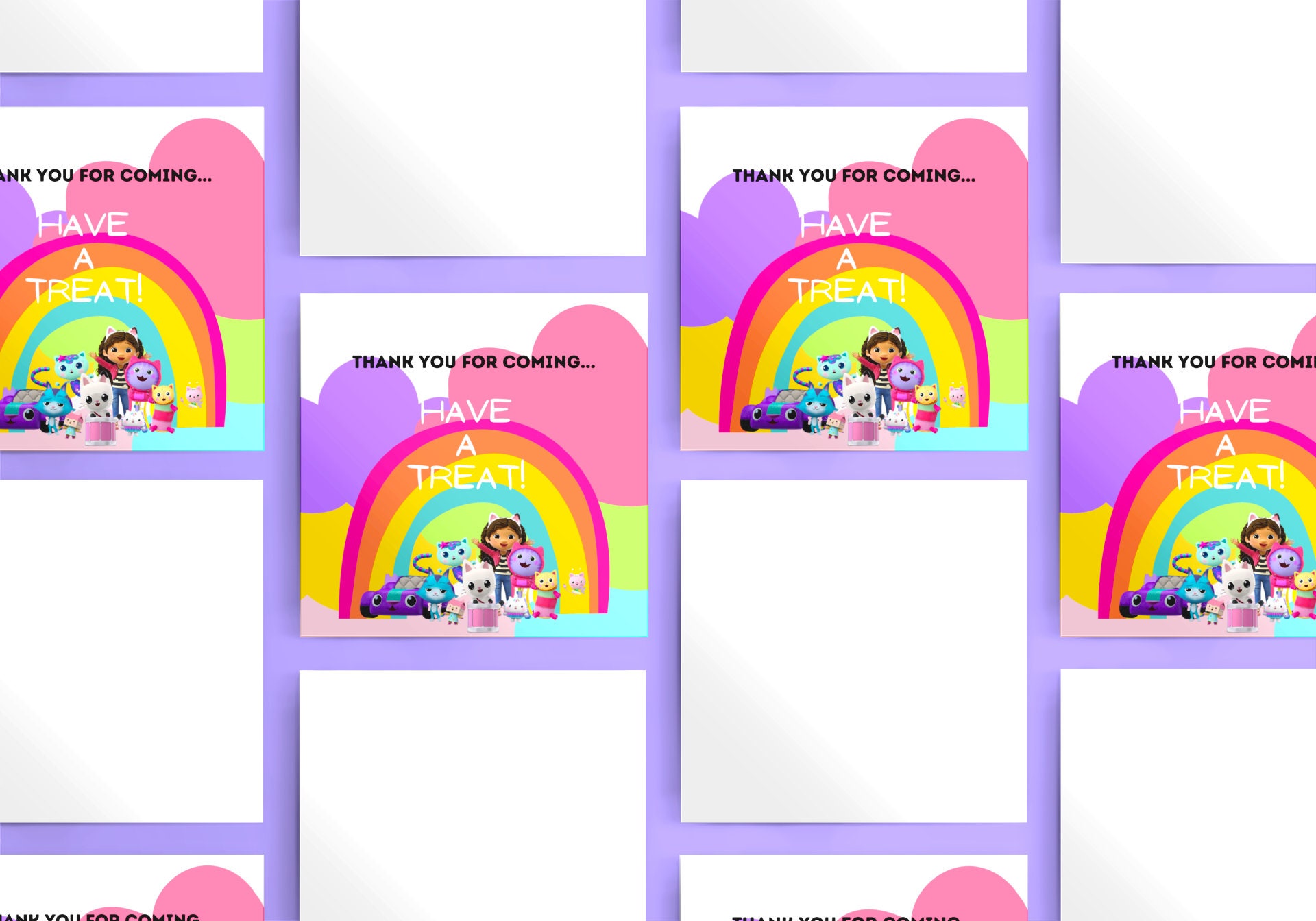 Editable Gabby's Dollhouse Birthday Goodie Bag Tag - Etsy