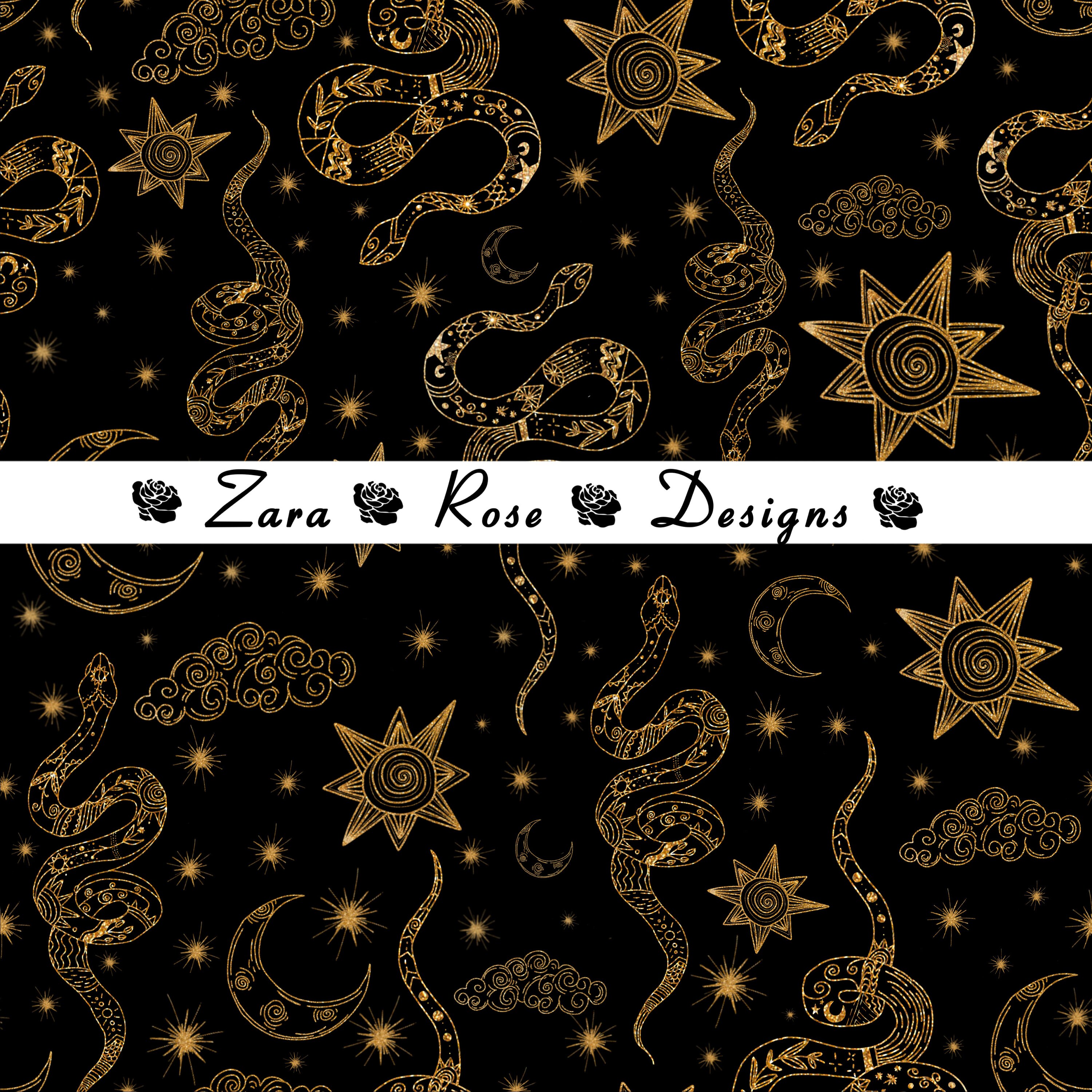 Drawing & Illustration glitter snake seamless pattern digital file for ...