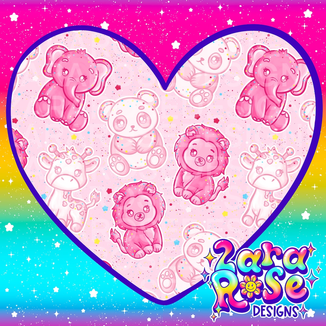 Frosted Zoo Animals Cookies Cute Pink Desserts - Etsy