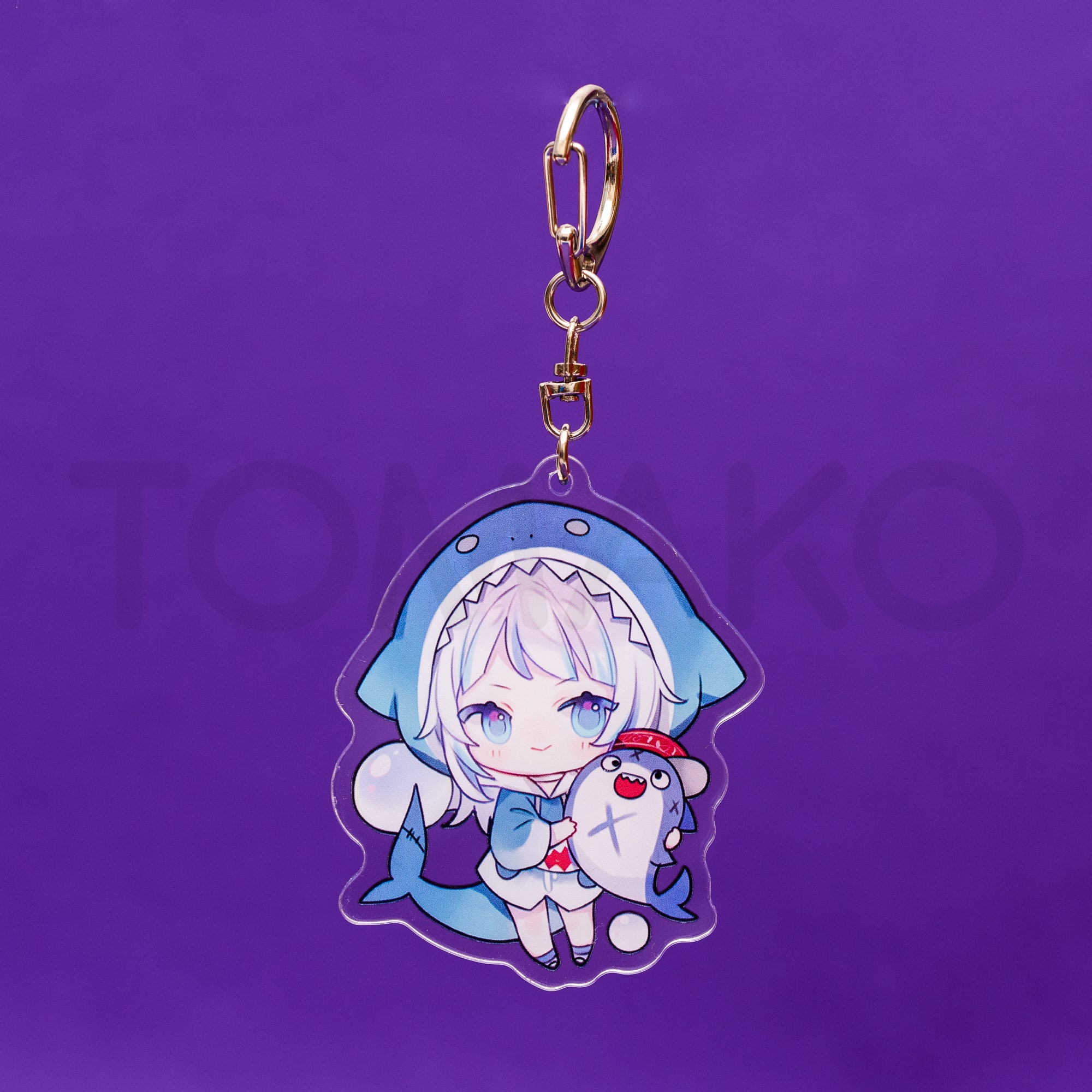 Gawr Gura Hololive EN Vtuber Double Sided Keychain - Etsy UK