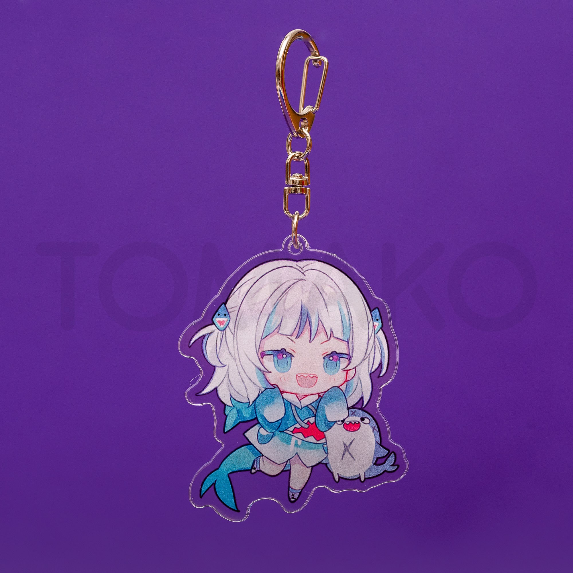 Gawr Gura Hololive EN Vtuber Double Sided Keychain - Etsy UK