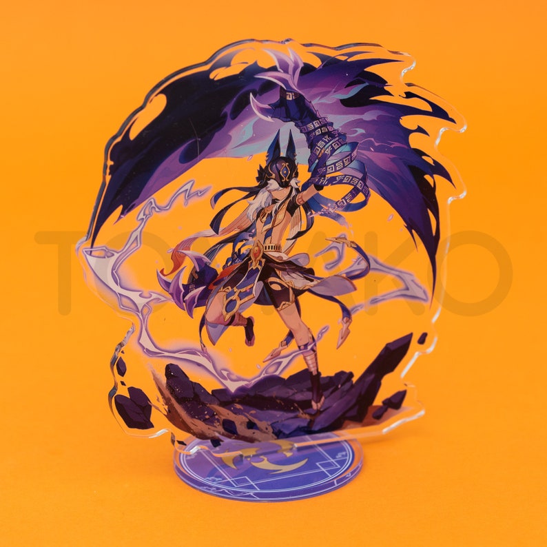 Genshin Impact Acrylic Stand Figures Electro Characters Raiden Yae Miko ...