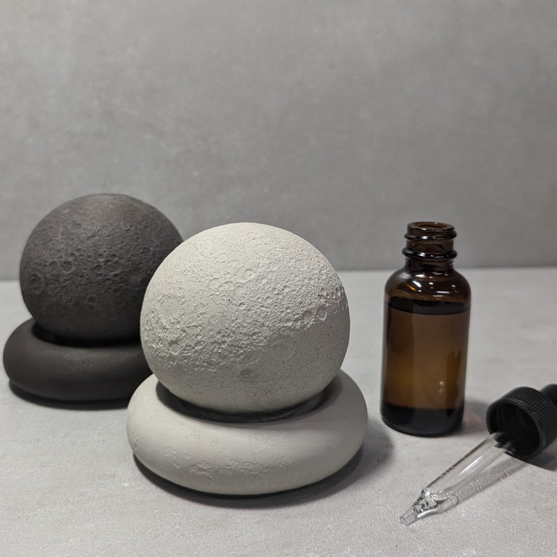 Concrete Moon Aroma Essential Oil Diffuser With Tray - Etsy
