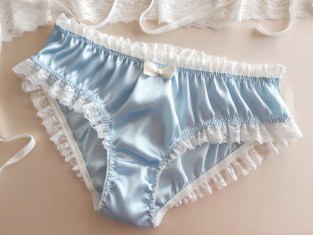 Natural Silk Blue Panties, Silk Knickers, Silk Lingerie - Etsy