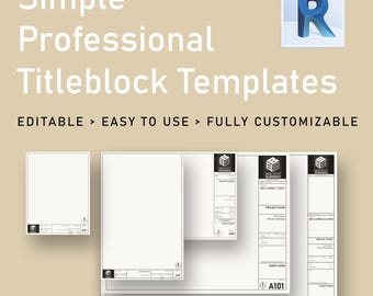Simple Design Blueprint Title Block Templates CAD - 8.5x11, 11x17 ...