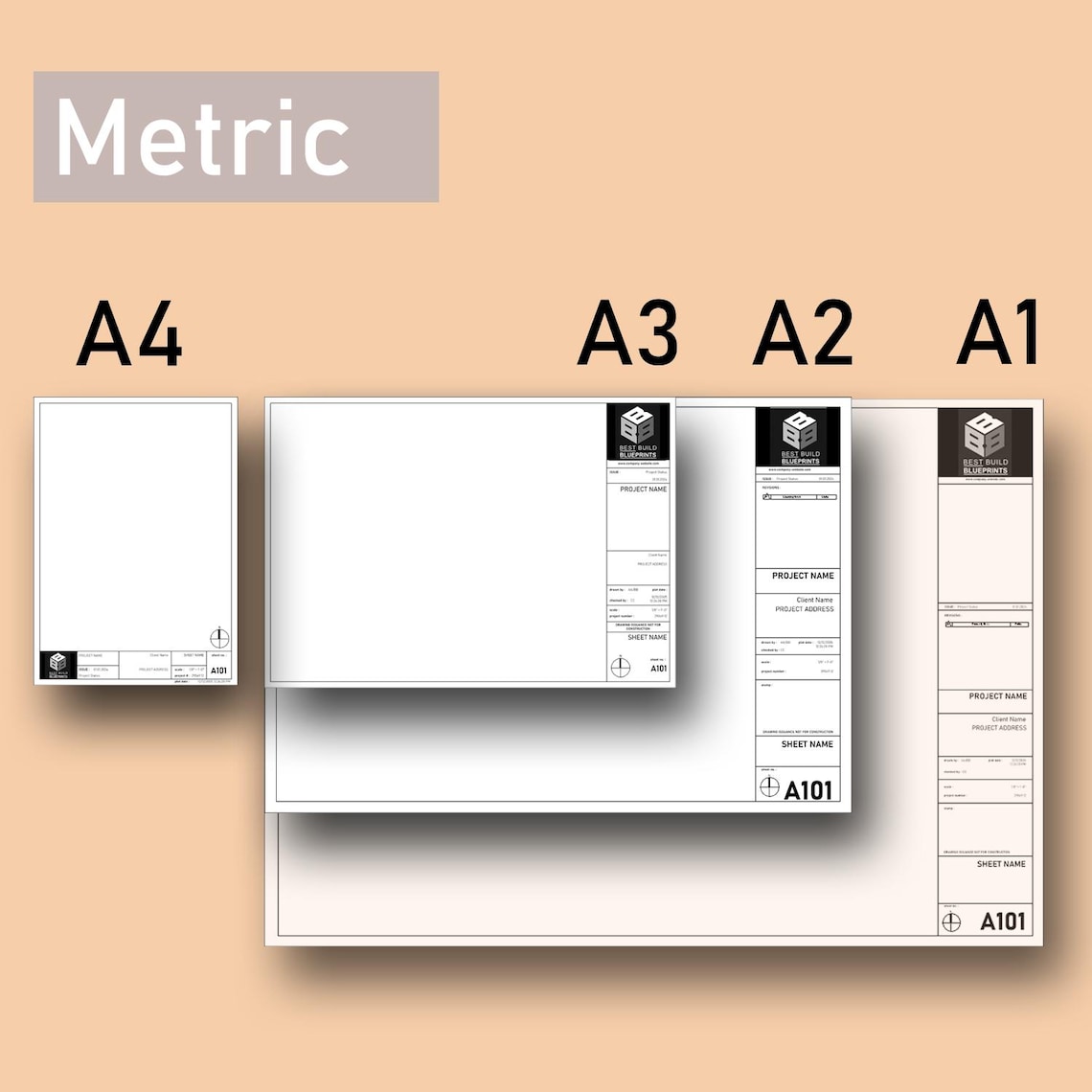 Simple Design Blueprint Title Block Templates CAD - 8.5x11, 11x17 ...