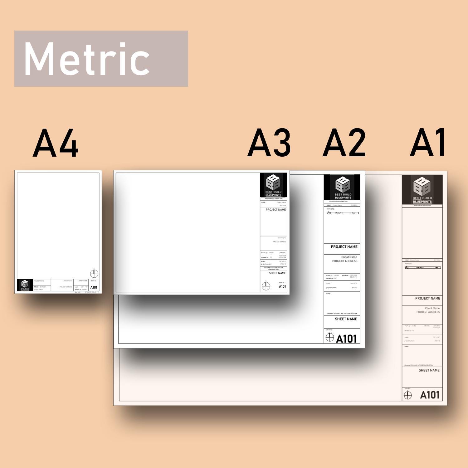 Simple Design Blueprint Title Block Templates CAD - 8.5x11, 11x17 ...