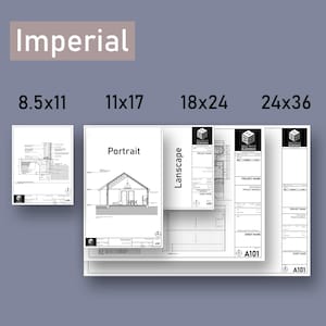 Simple Design Blueprint Title Block Templates CAD - 8.5x11, 11x17 ...