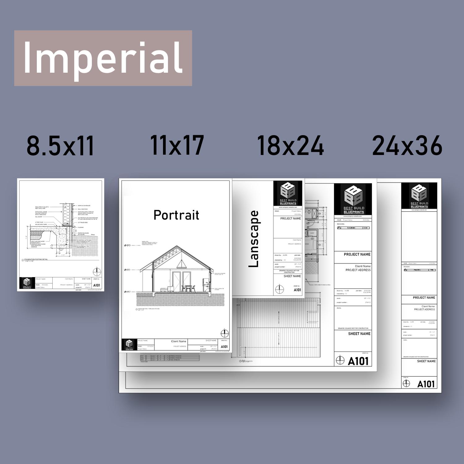 Simple Design Blueprint Title Block Templates CAD - 8.5x11, 11x17 ...